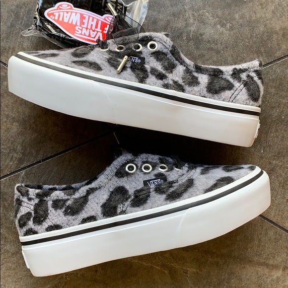 Vans | Shoes | Vans Authentic Platform Fuzzy Snow Leopardtrue Wh | Poshmark